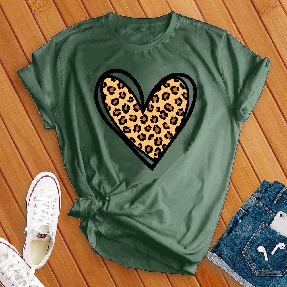 Leopard Print Cute Heart T-Shirt – Tshirts.com
