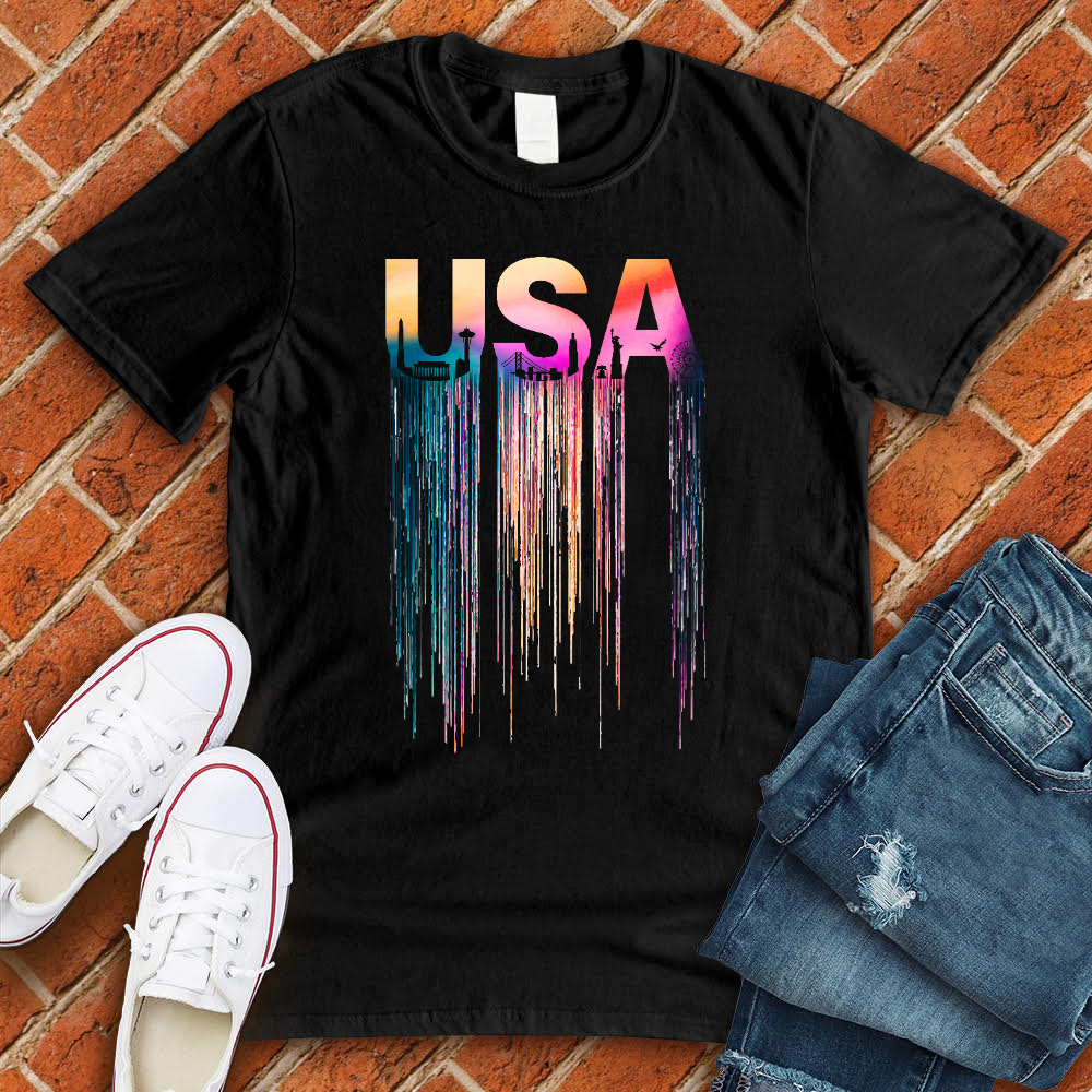 USA Rainbow Drip T-Shirt – Tshirts.com