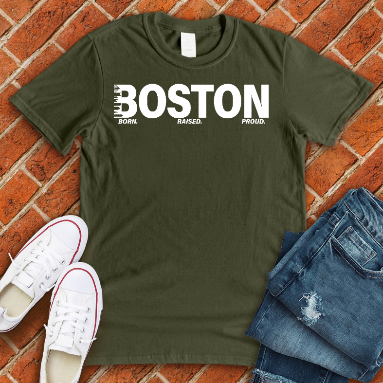 BOSTON Born Raised Proud Alternate T-Shirt – Tshirts.com