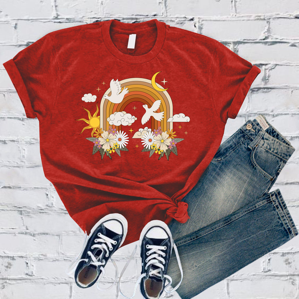 Floral Rainbow With Doves Tee – Tshirts.com